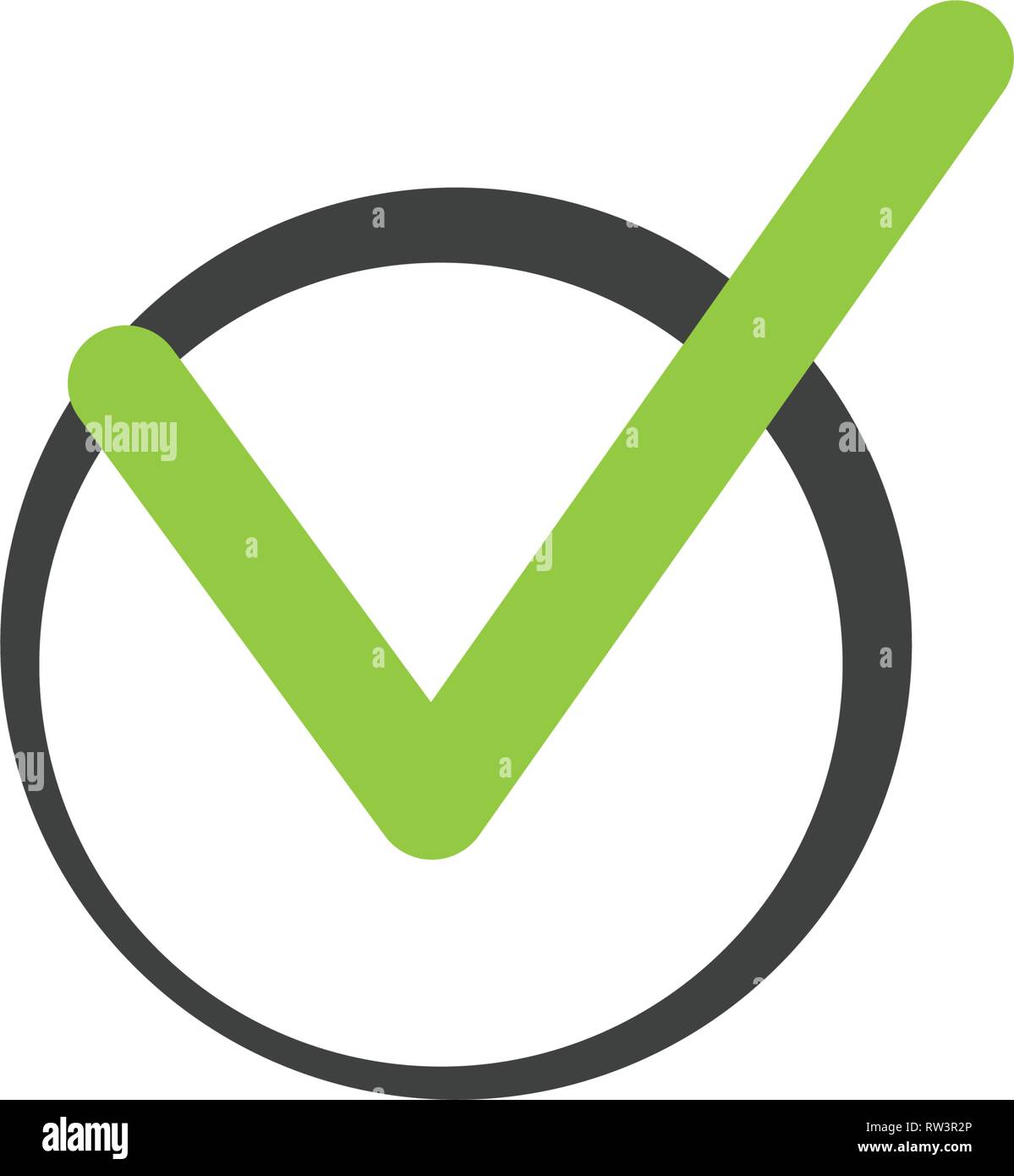 Check list button icon. Check mark in round sign. vector illustration ...