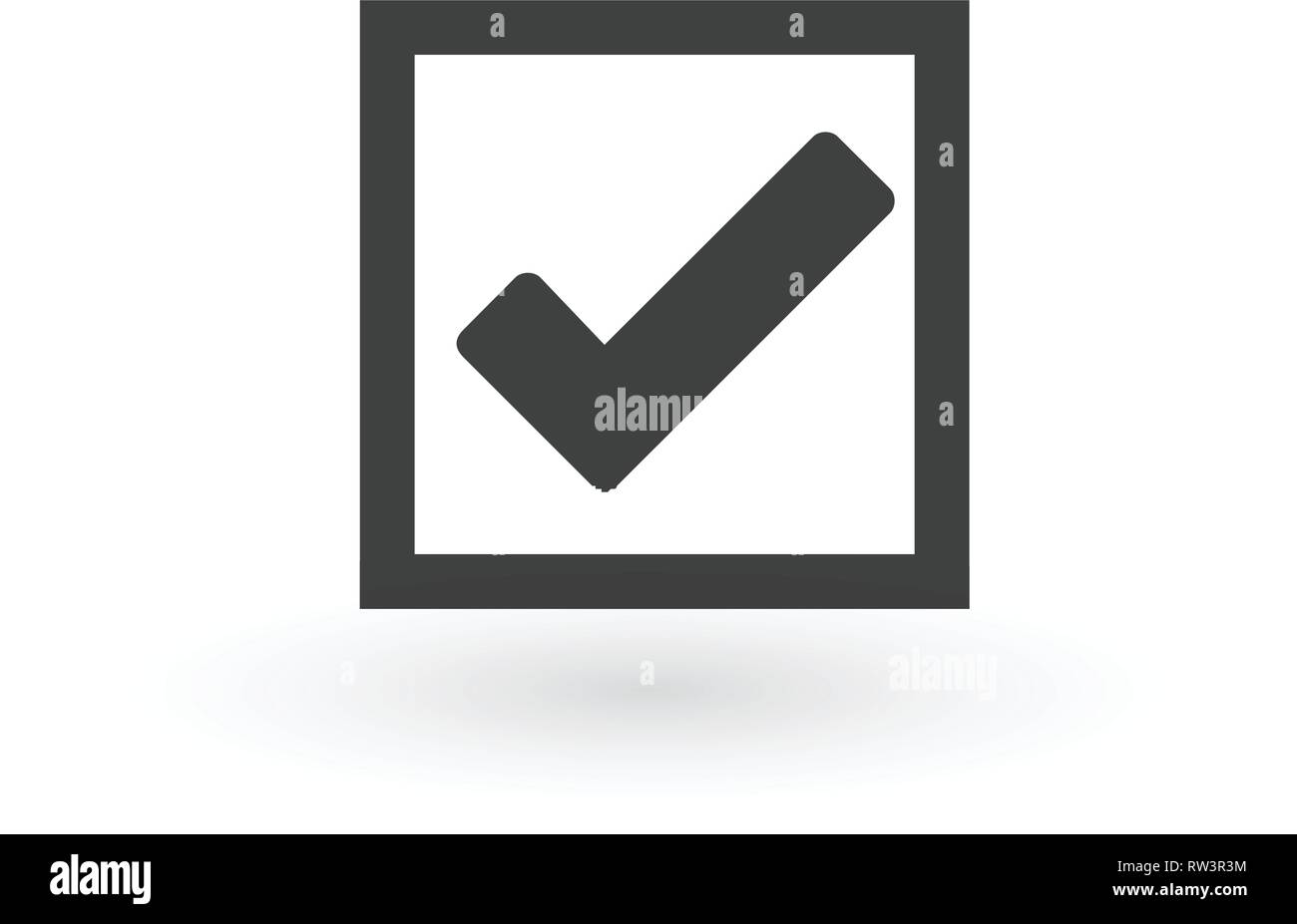 Illustration of check mark icon in square, vector illustration isolated ...