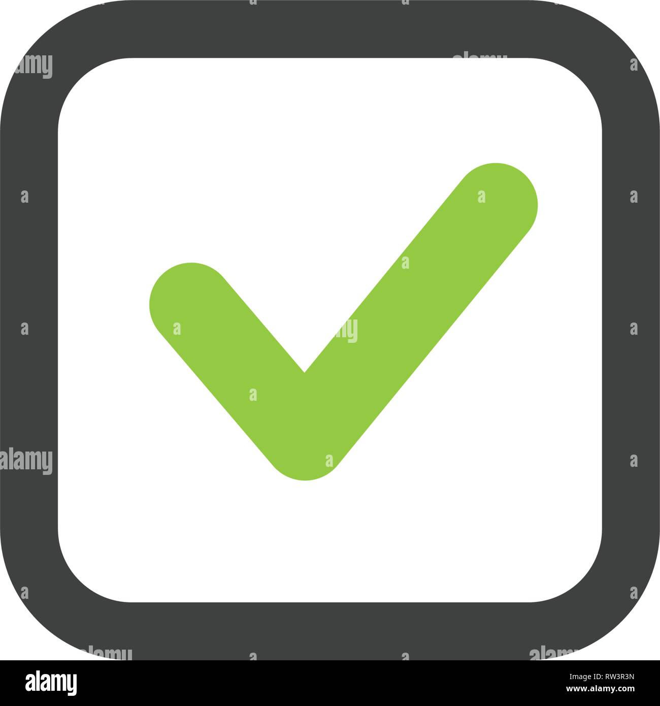 Illustration of check mark icon in square, vector illustration isolated on white Stock Vector ...