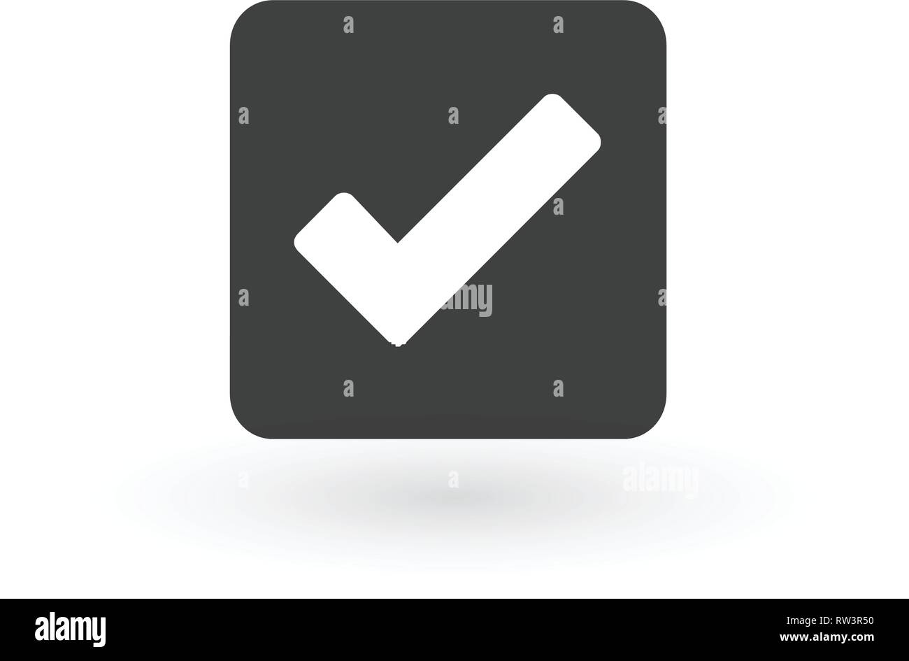 Illustration of check mark icon in square, vector illustration isolated ...