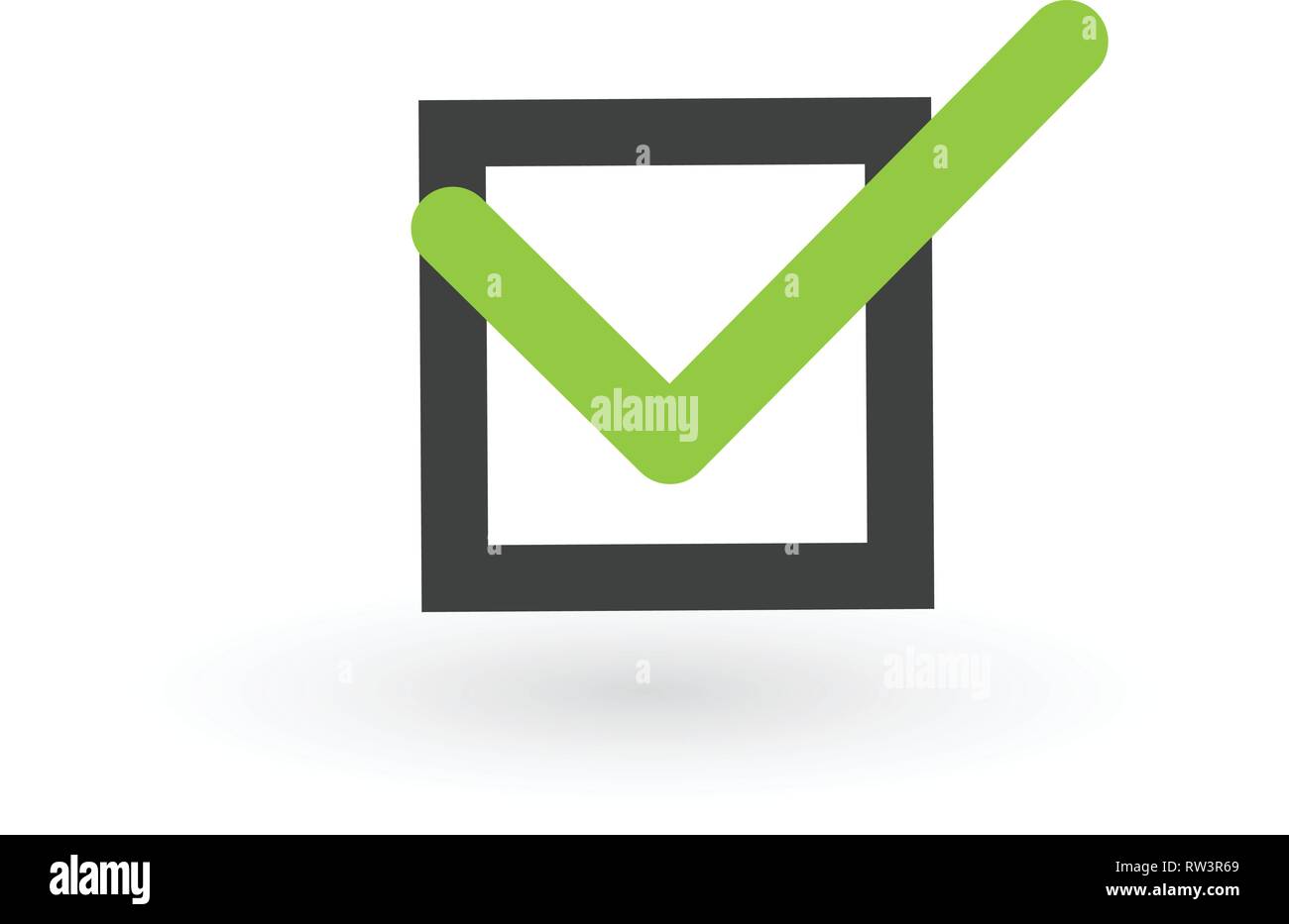 Illustration of check mark icon in square, vector illustration isolated ...