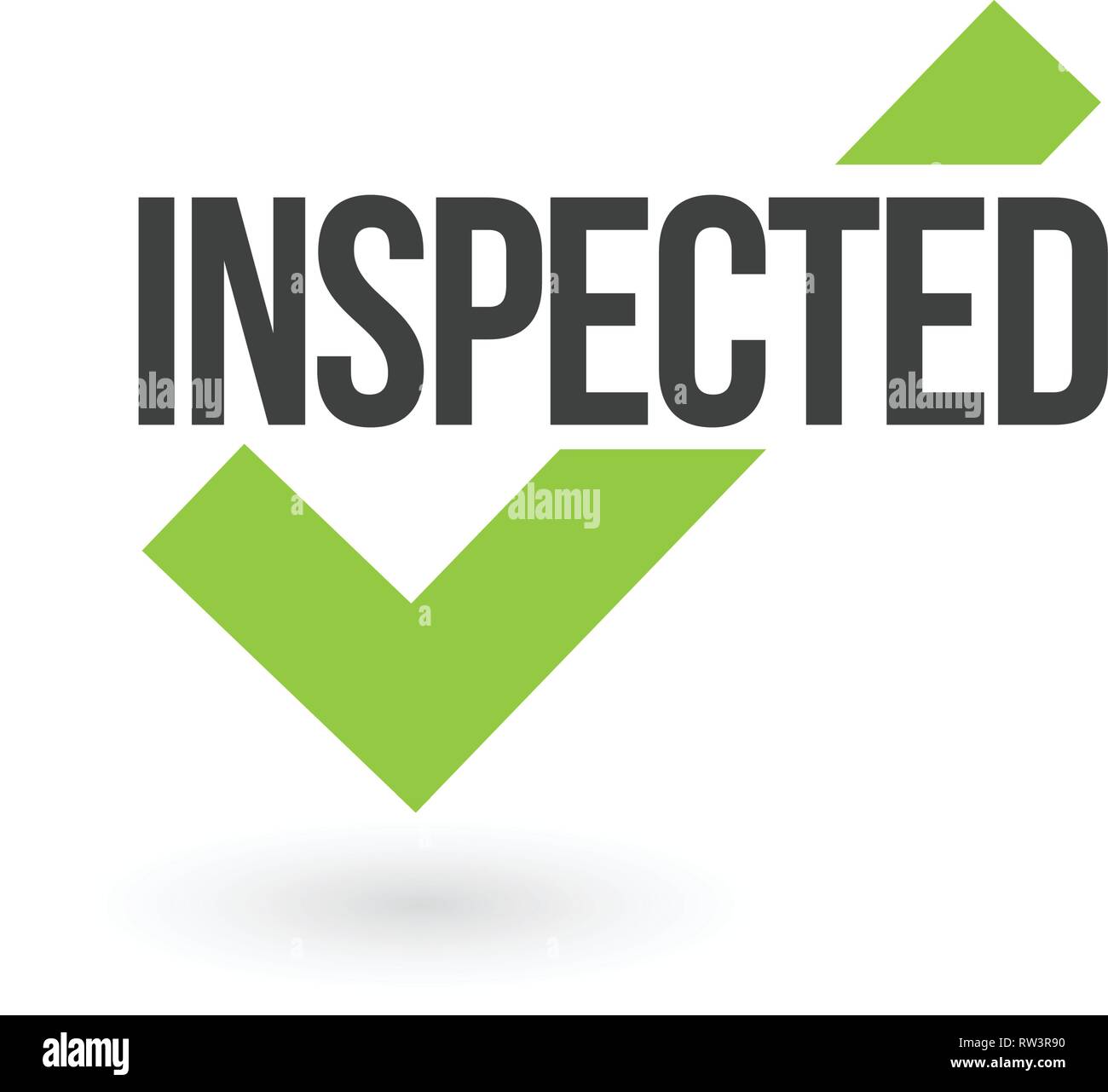 inspected check mark. vector illustration isolated on white Stock ...
