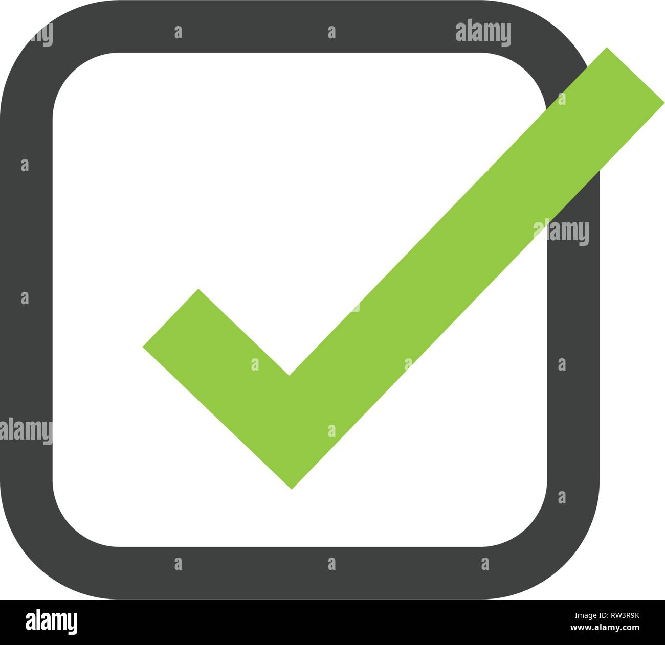 Illustration of check mark icon in square, vector illustration isolated ...