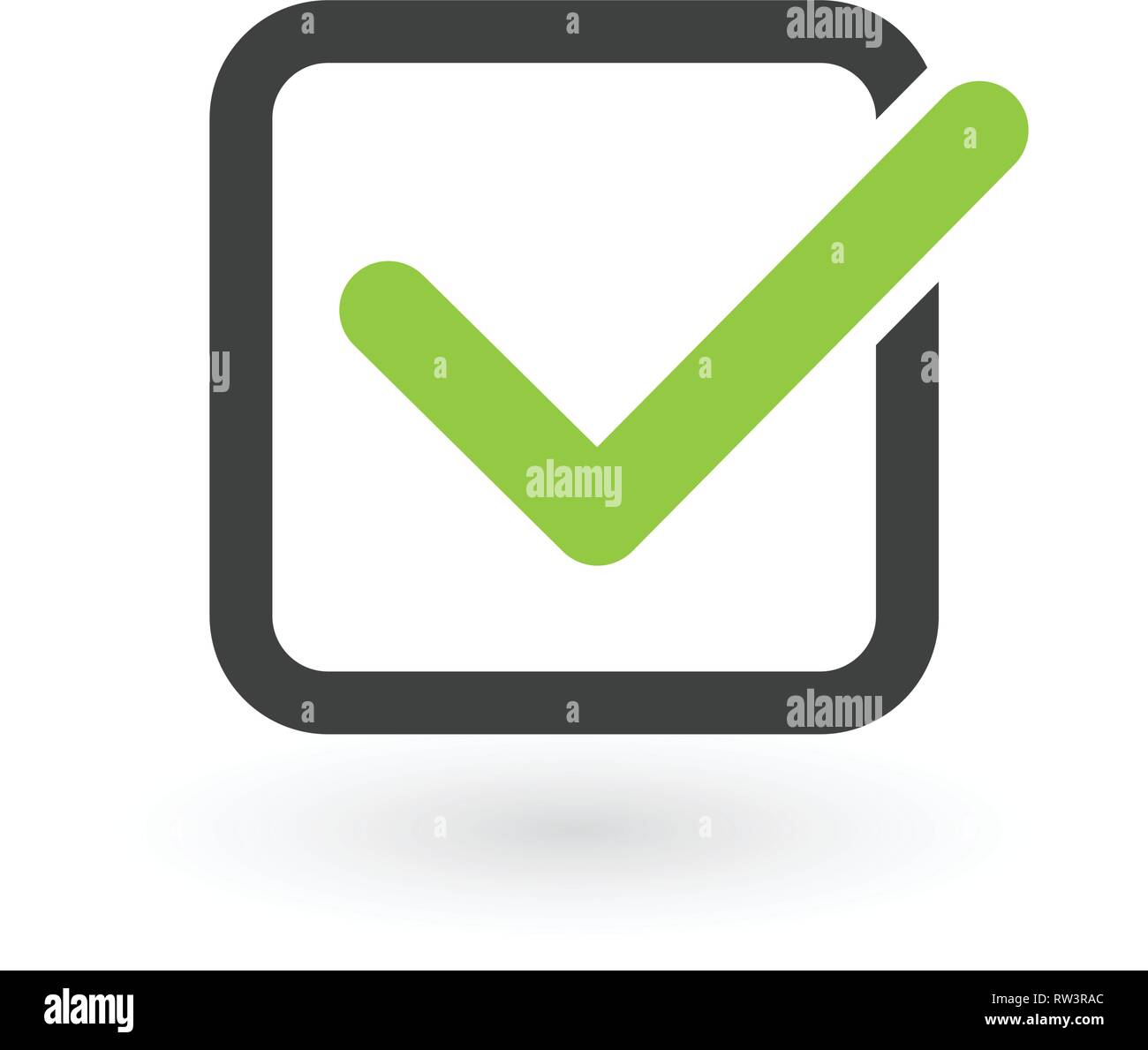 Illustration of check mark icon in square, vector illustration isolated ...