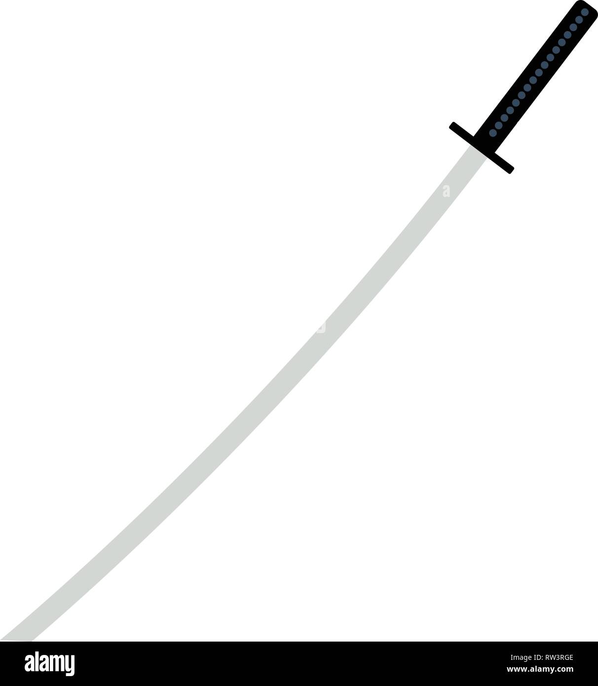 Japanese sword icon. Flat color design. Vector illustration Stock ...