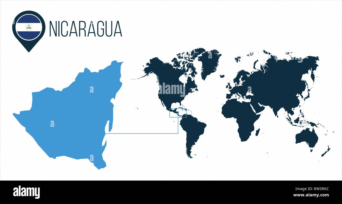 Nicaragua on world map