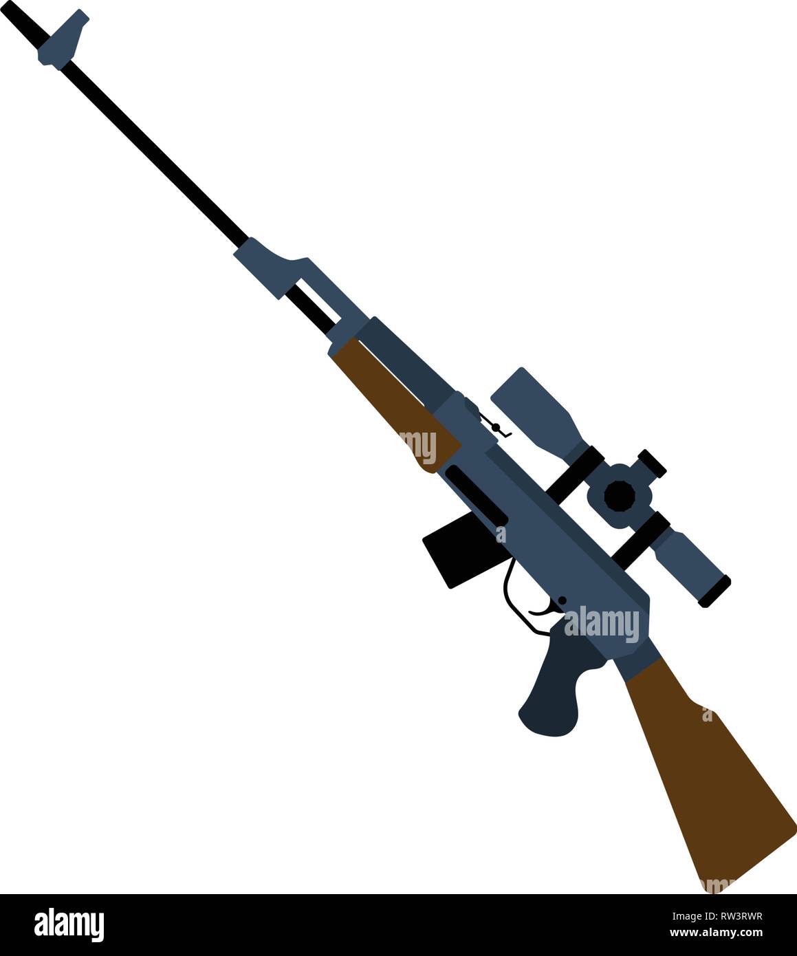 Sniper rifle icon. Flat color design. Vector illustration Stock Vector ...