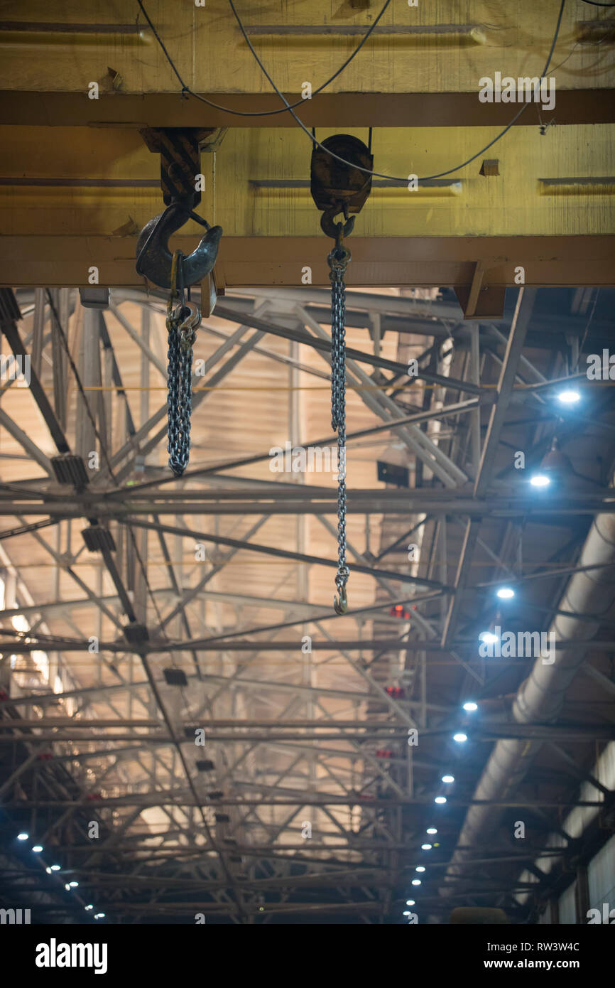 An overview on construction site inside the manufacturing plate. A ...