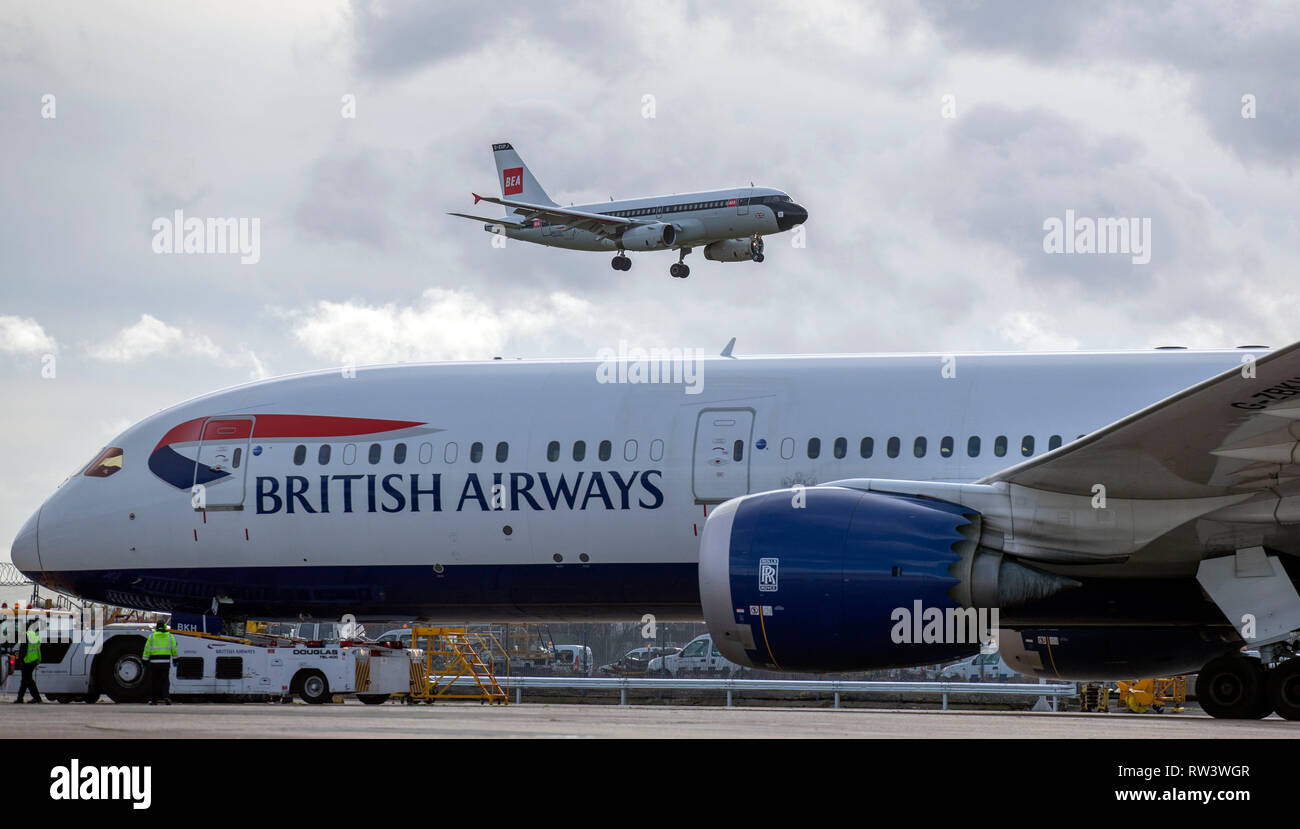 An Airbus 319 in British European Airways (BEA) livery, part of British ...