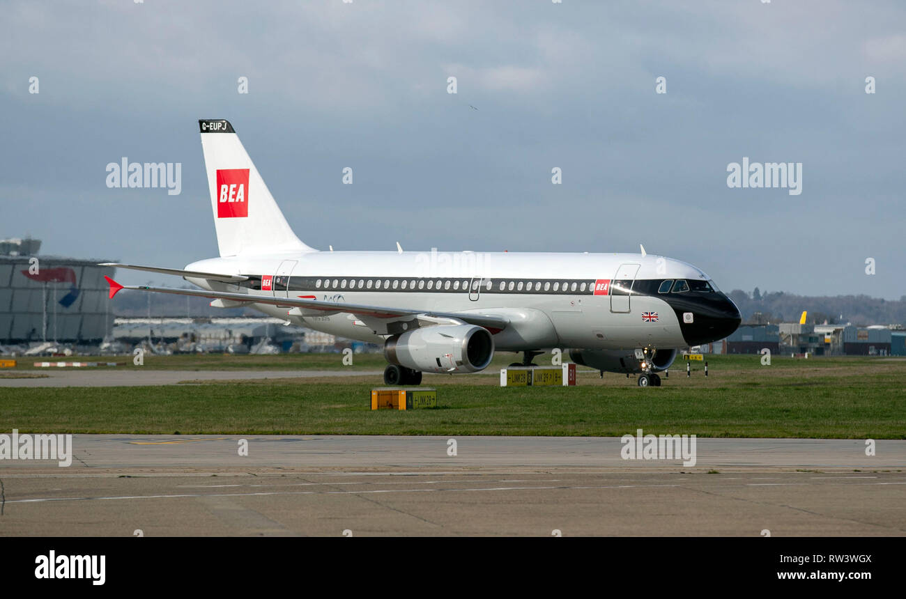 An Airbus 319 in British European Airways (BEA) livery, part of British ...