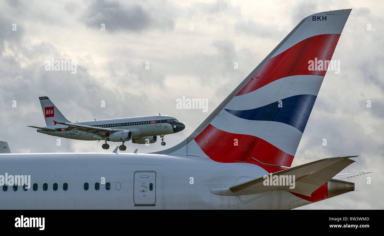 An Airbus 319 in British European Airways (BEA) livery, part of British ...