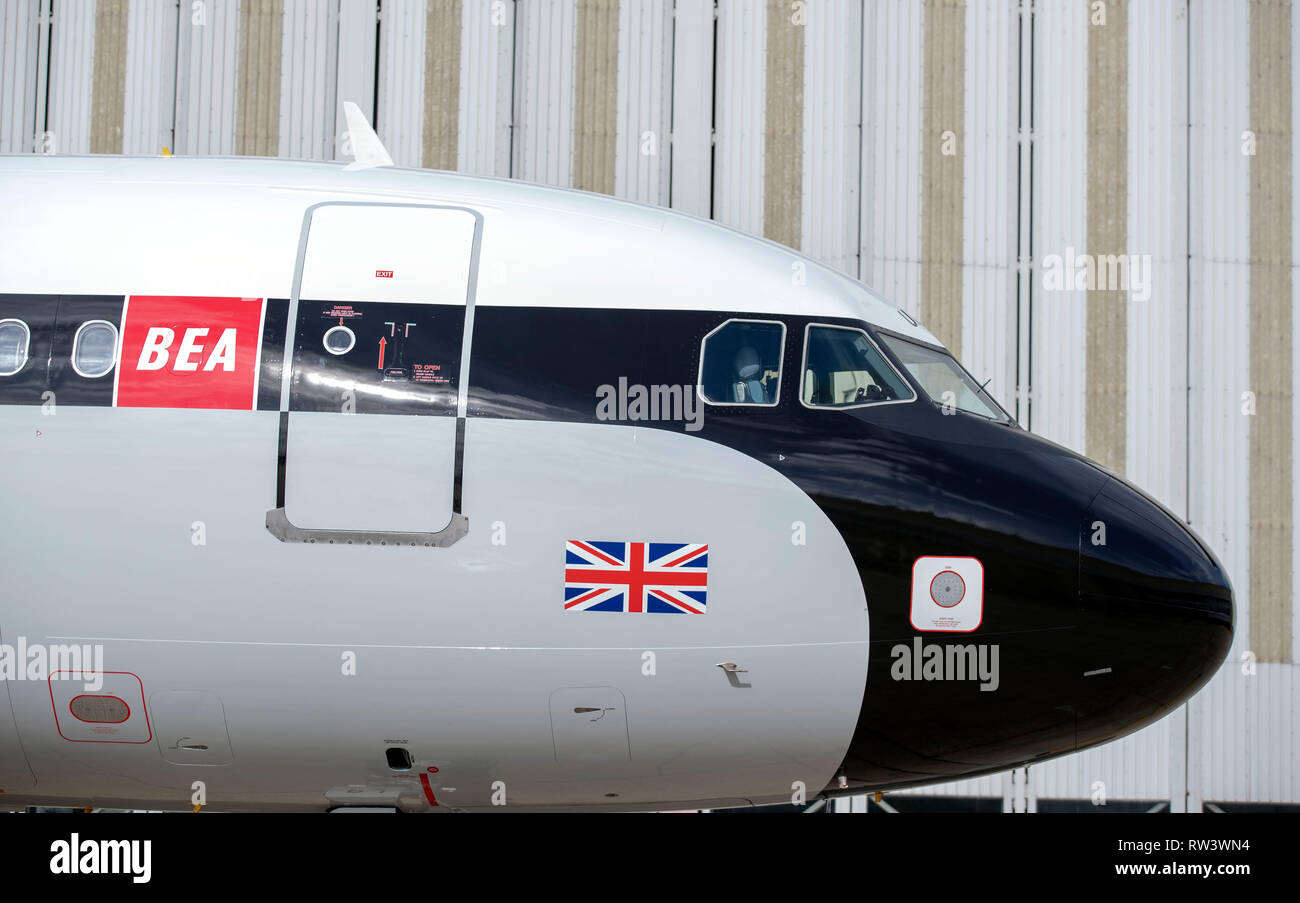 An Airbus 319 in British European Airways (BEA) livery, part of British ...