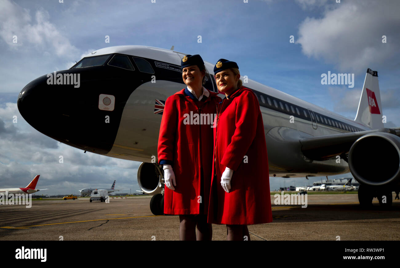 British Airways staff members Laura Molloy (left) and Katherine ...