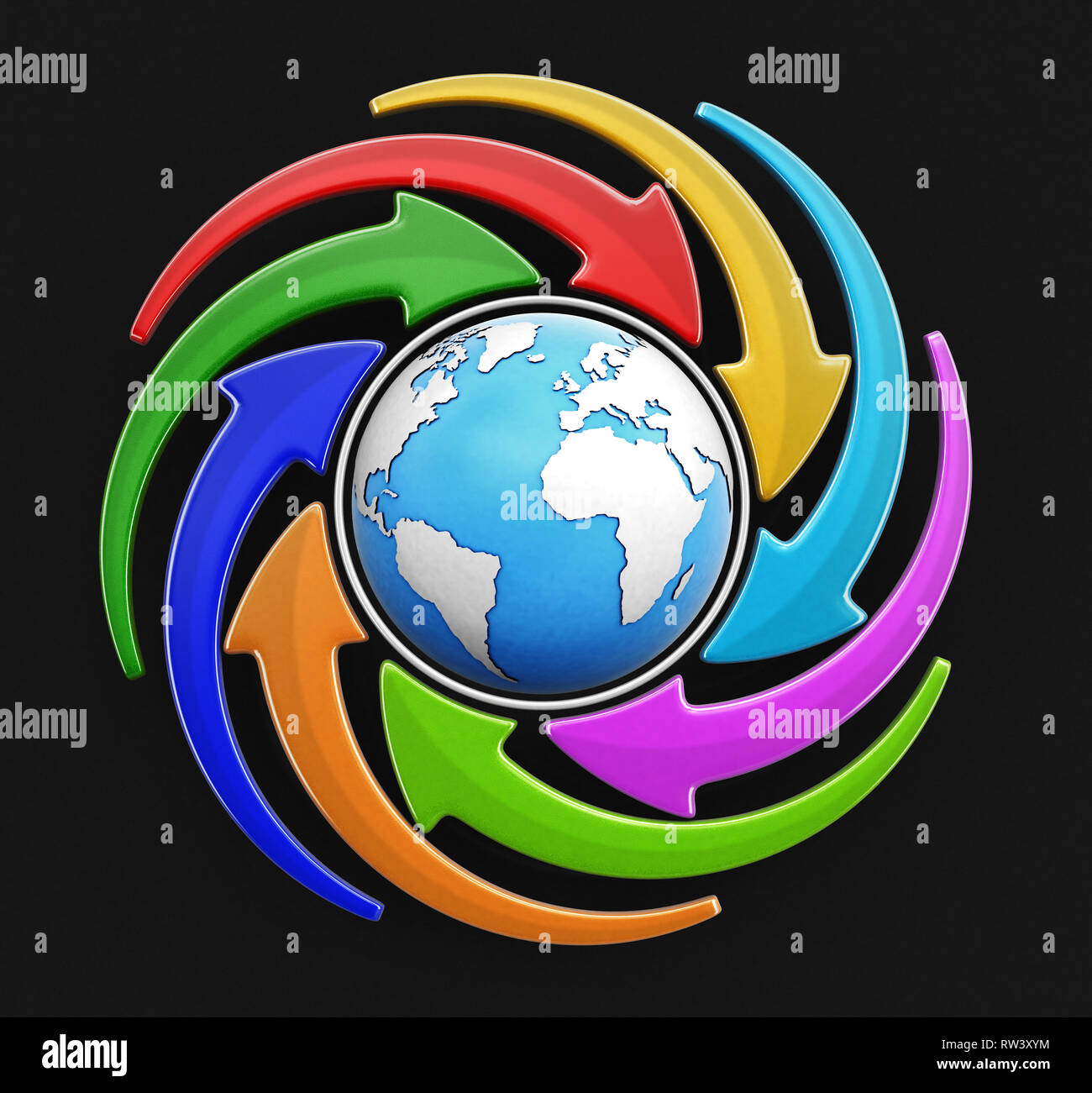 Globe and Circular Graph. Image with clipping path Stock Photo - Alamy