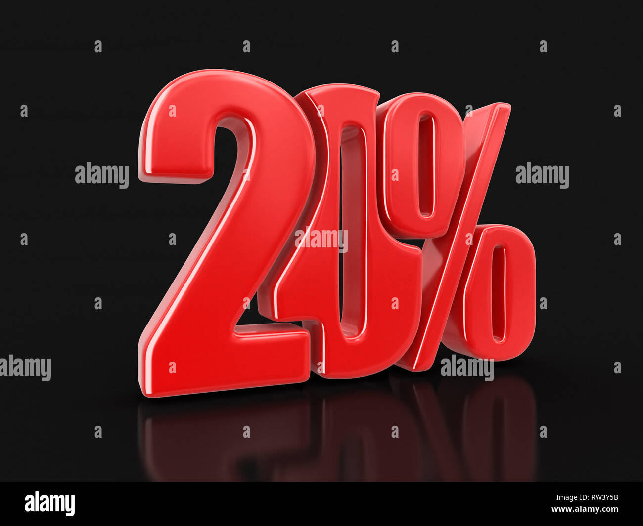 Sign 20%. Image with clipping path Stock Photo - Alamy