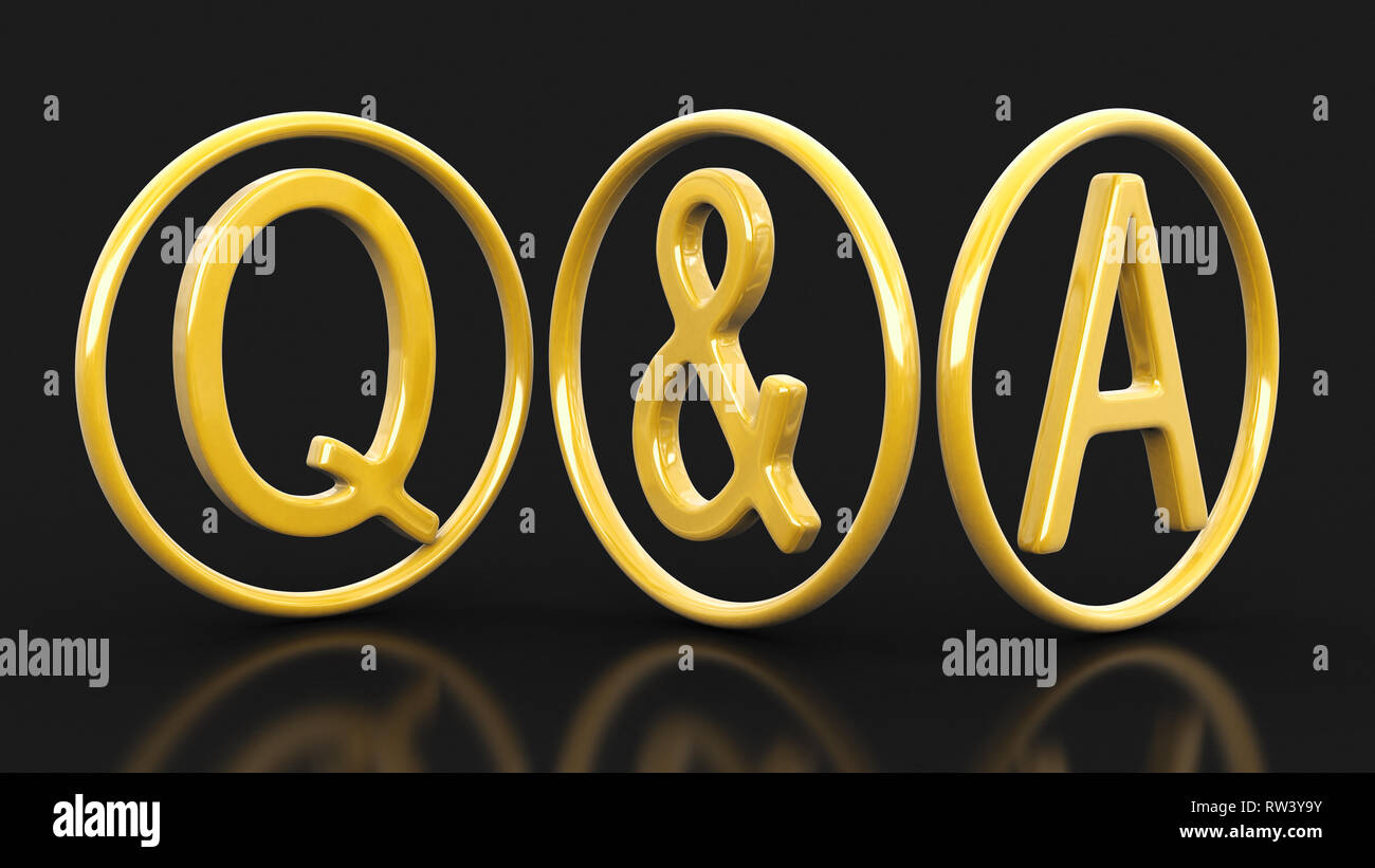 Questions and answers. Image with clipping path Stock Photo - Alamy