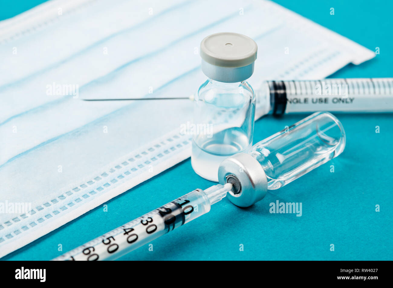 Medicine bottle for injection and medical surgical mask in laboratory ...