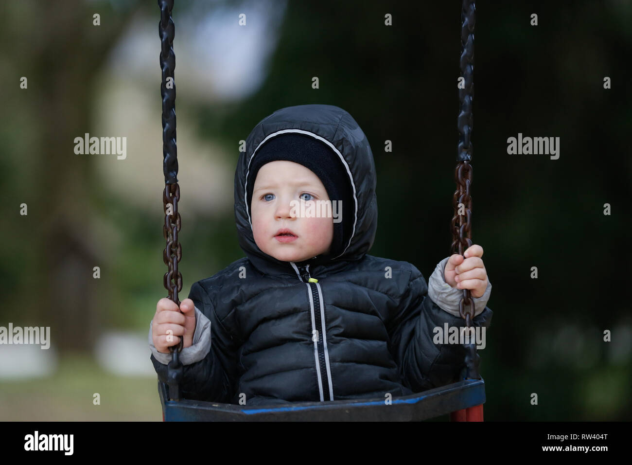 Cute Sad Baby Boy Alone