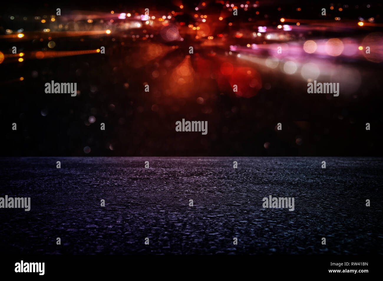 Spotlight over concrete floor. dark black background Stock Photo - Alamy