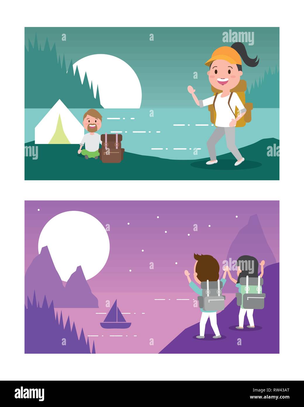 people wanderlust cartoon Stock Vector Image & Art - Alamy