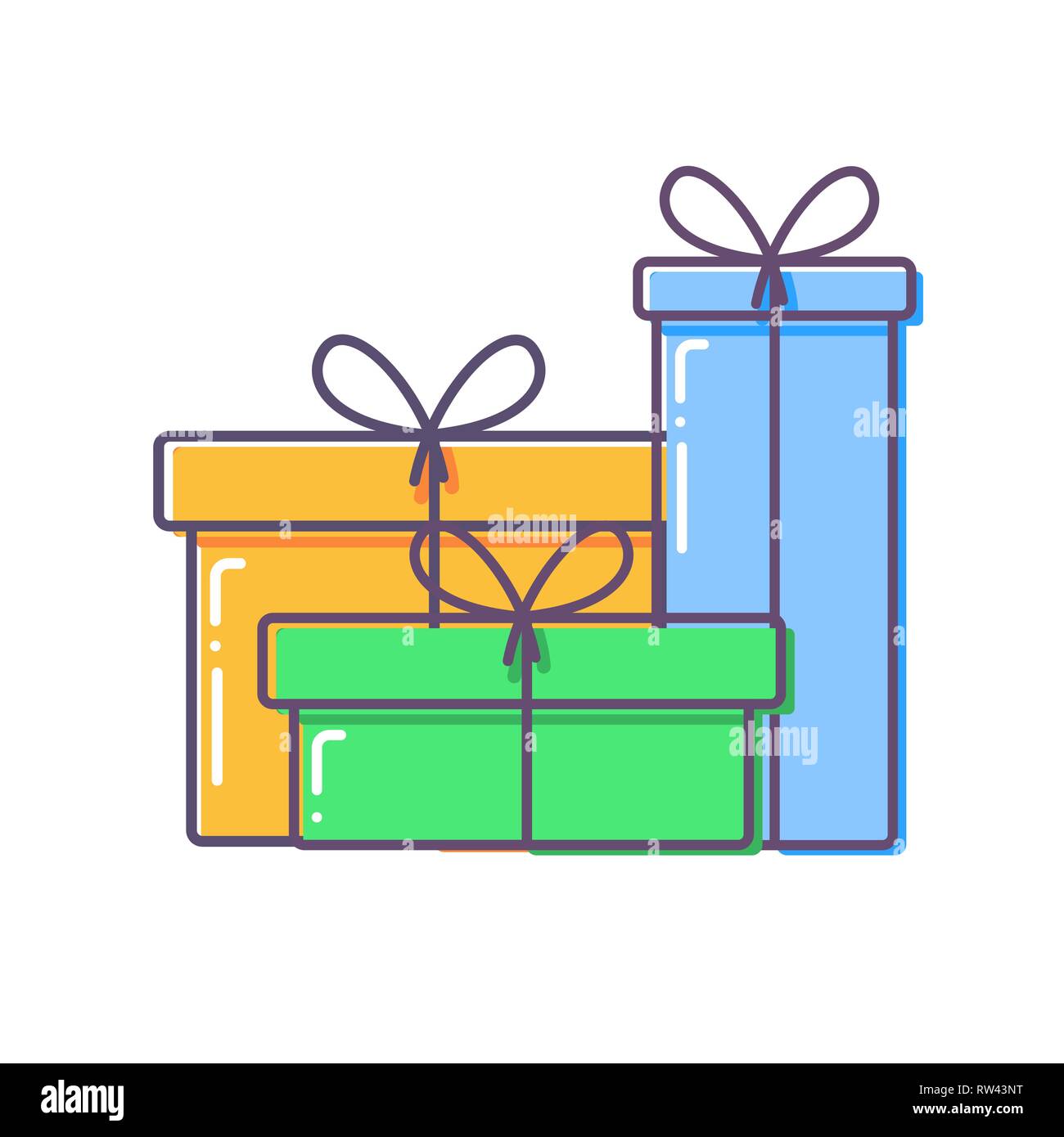 Flat Gift boxes vector Stock Vector Image & Art - Alamy