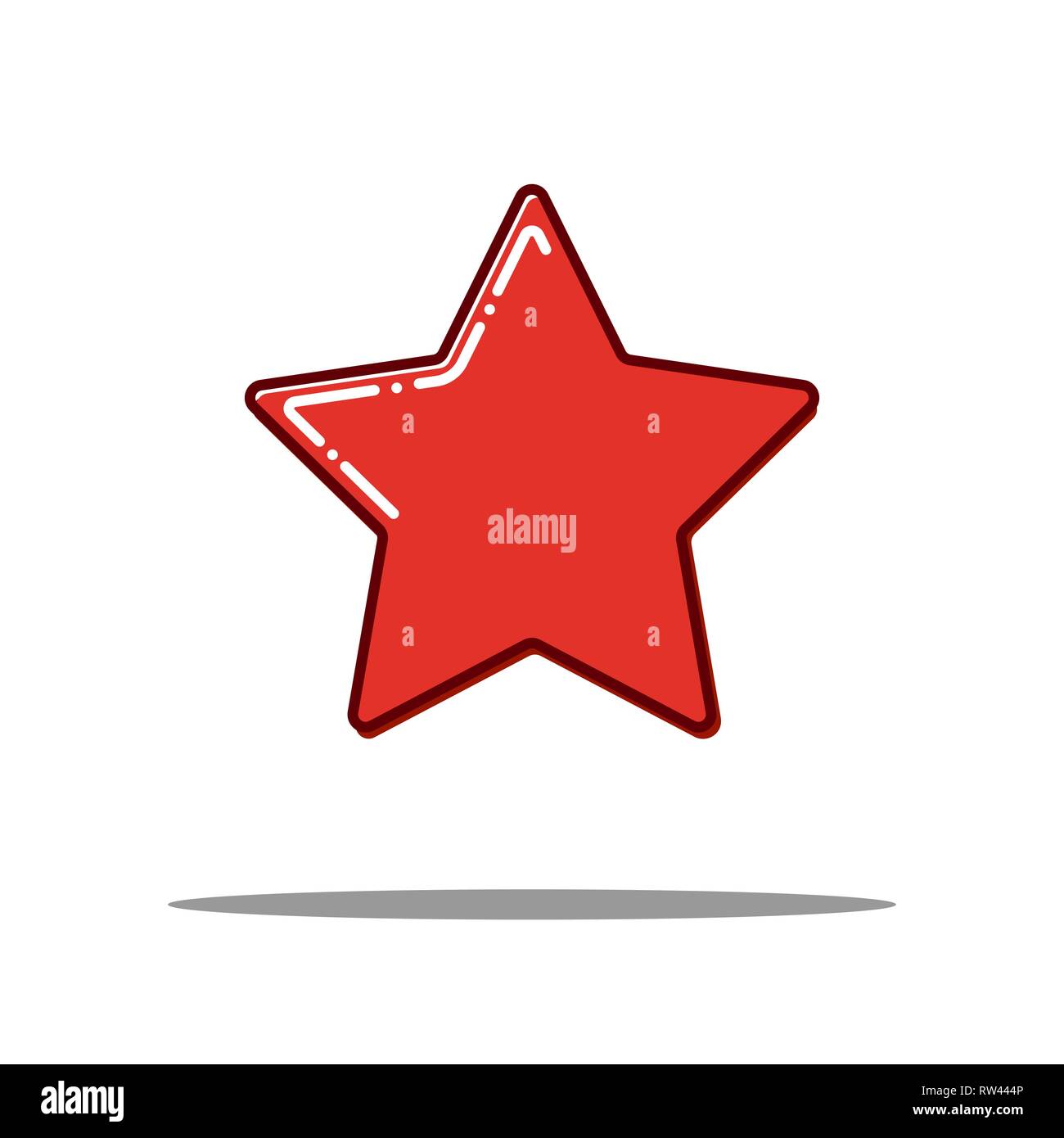 Red Star Flat line icon concept. Vector Stock Vector Image & Art - Alamy