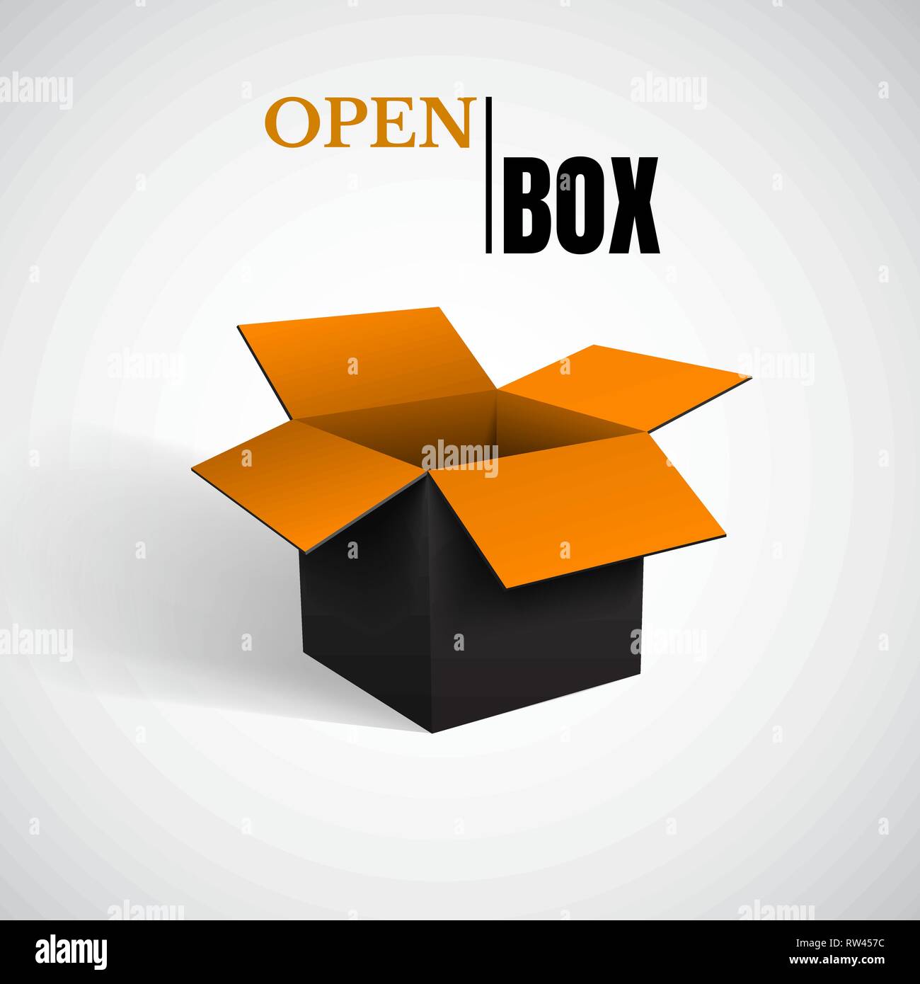 Open box, black cardboard, vector container Stock Vector Image & Art ...