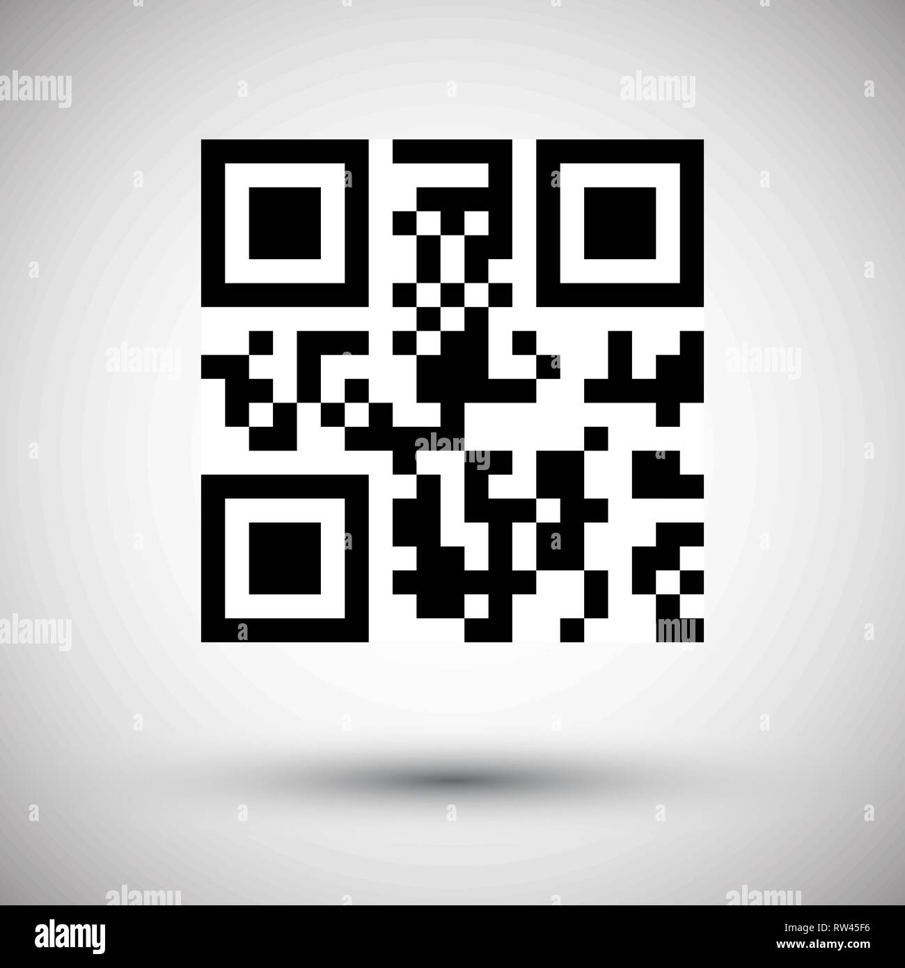QR code vector icon with round shadow Stock Vector Image & Art - Alamy