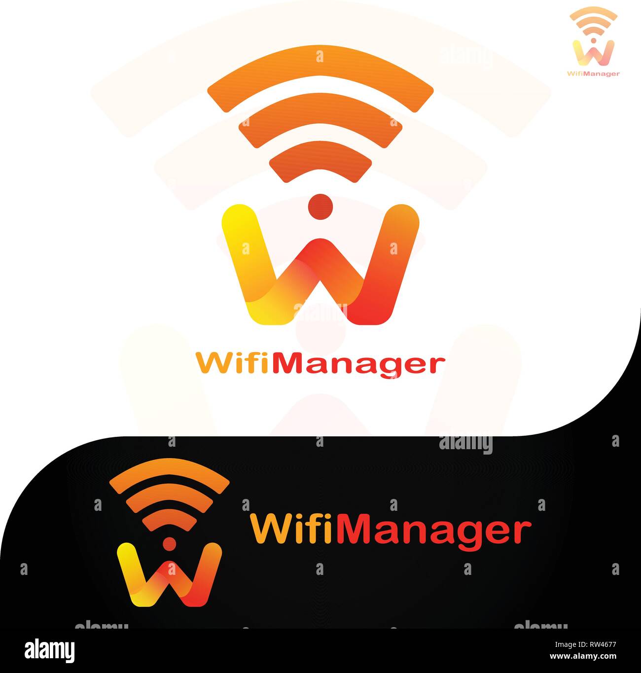 This logo has the letter W and a wifi network. This logo is good to use ...