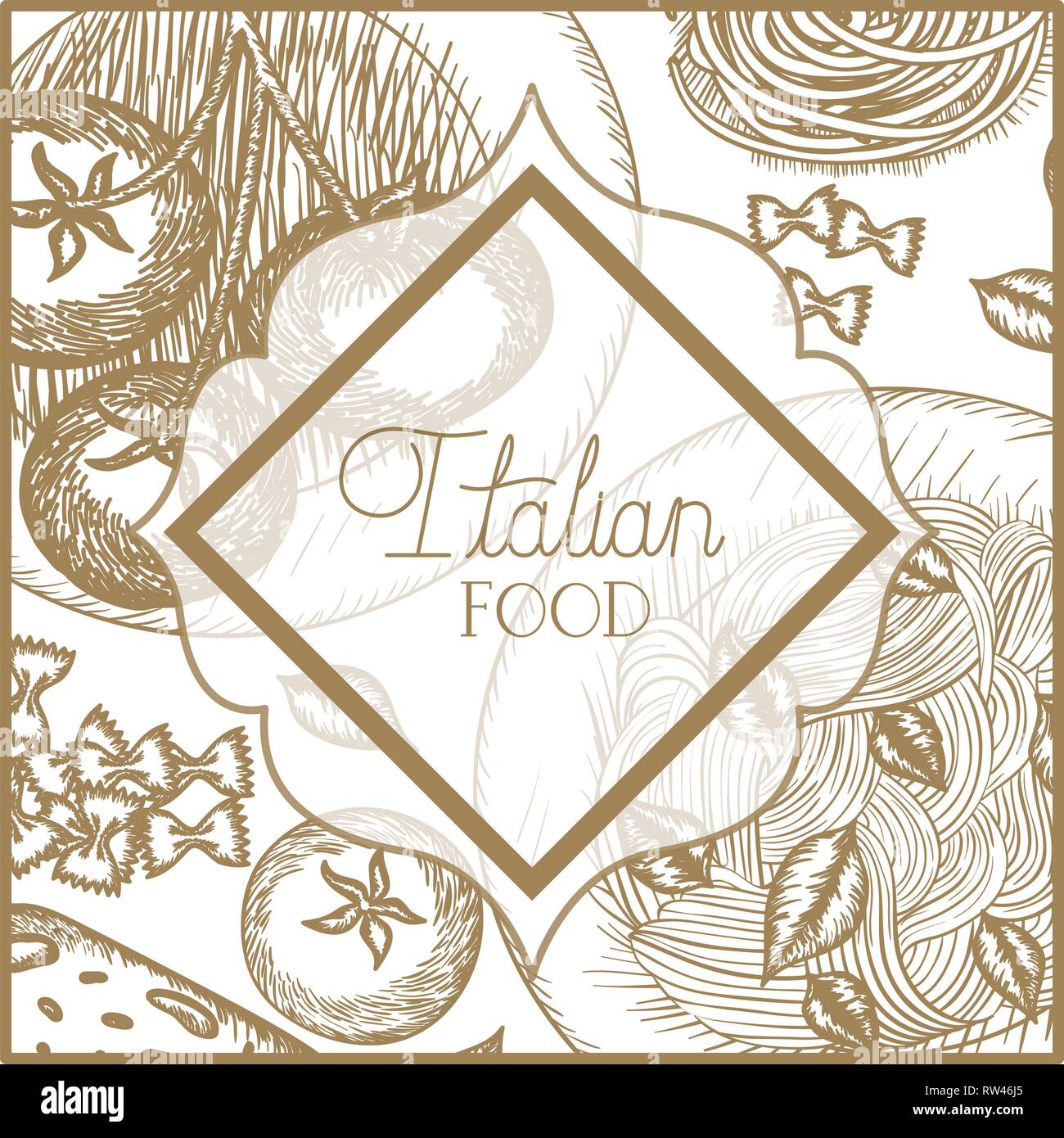 elegant frame victorian with italian food Stock Vector Image & Art - Alamy