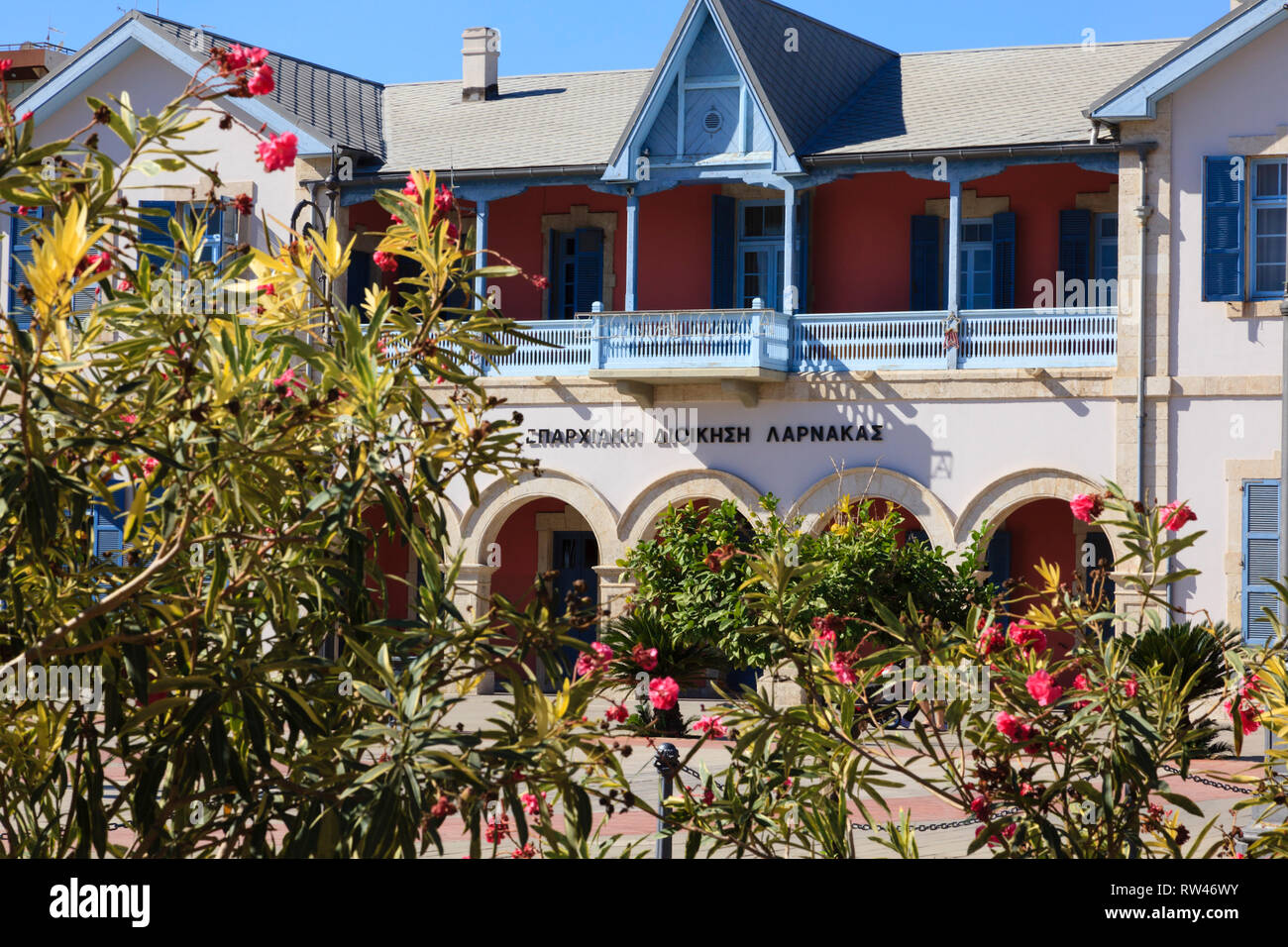 The restored colonial building housing the Larnaka Municipal Cultural ...