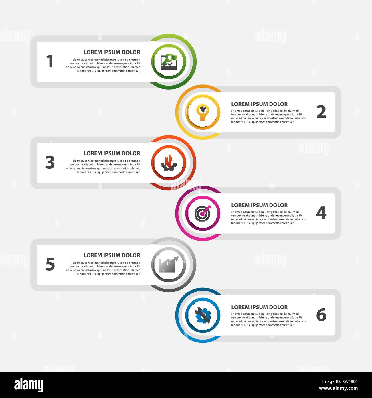 Modern vector illustration. Infographic template with sixelements ...