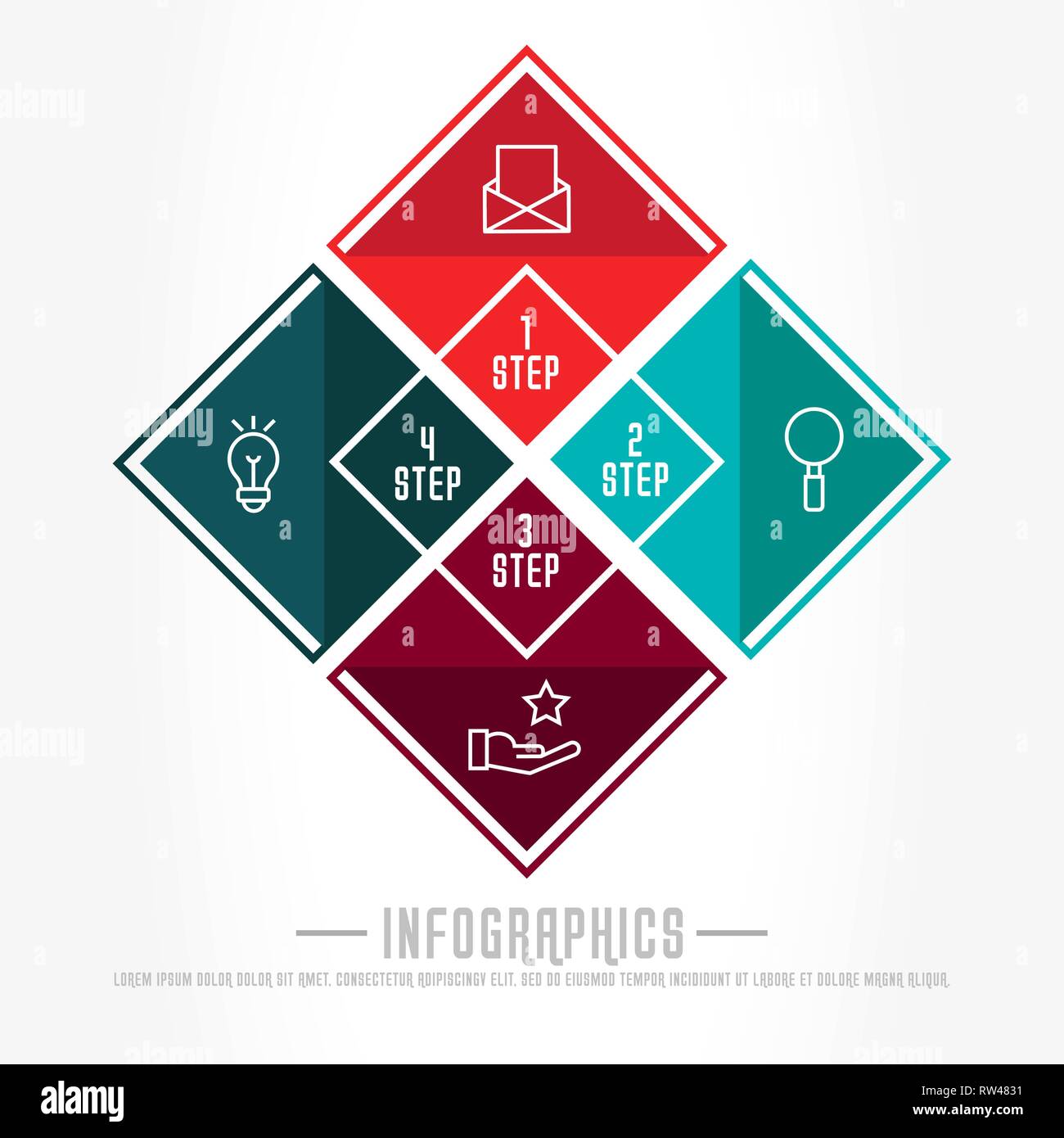 Four step infographic Stock Vector Images - Alamy