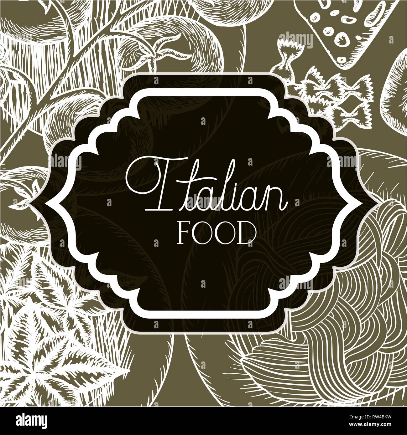 elegant frame victorian with italian food Stock Vector Image & Art - Alamy