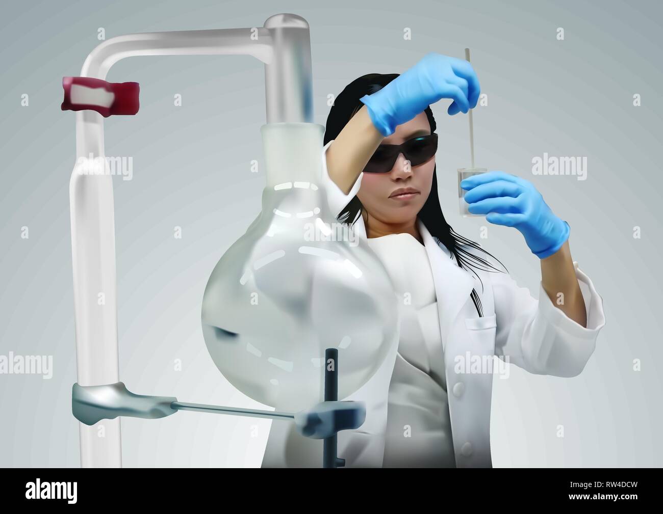 Woman Scientist Using Pipette in Laboratory Stock Vector Image & Art ...