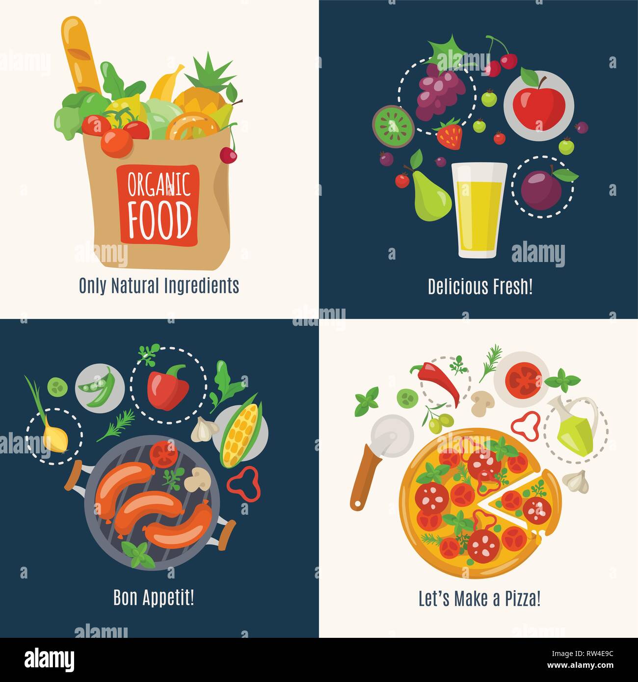 Set of food designs with cooking infographic Stock Vector Image & Art ...