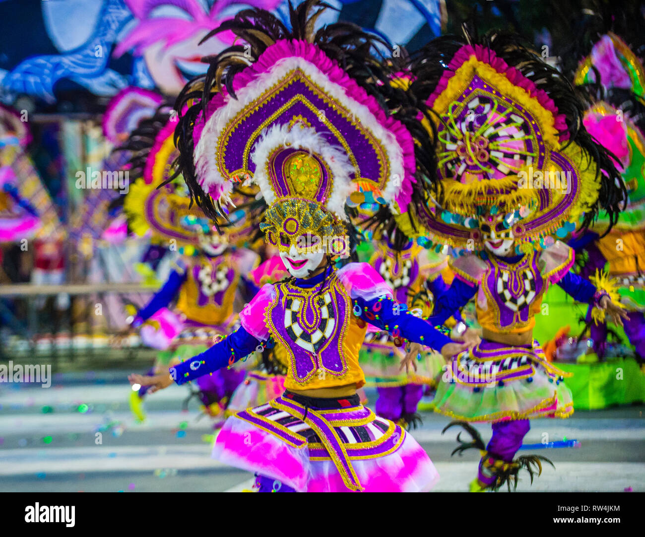 Participants in the Masskara Festival in Bacolod Philippines Stock ...