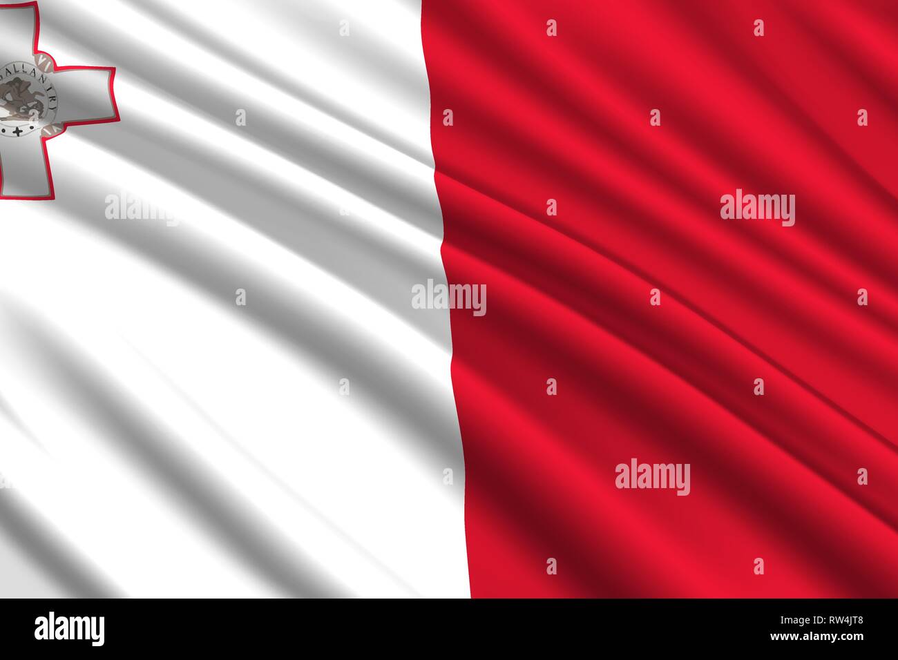 Malta flag flying Stock Vector Images - Alamy