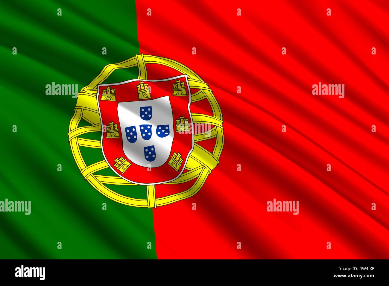 waving flag of Portugal. Vector illustration Stock Vector Image & Art ...