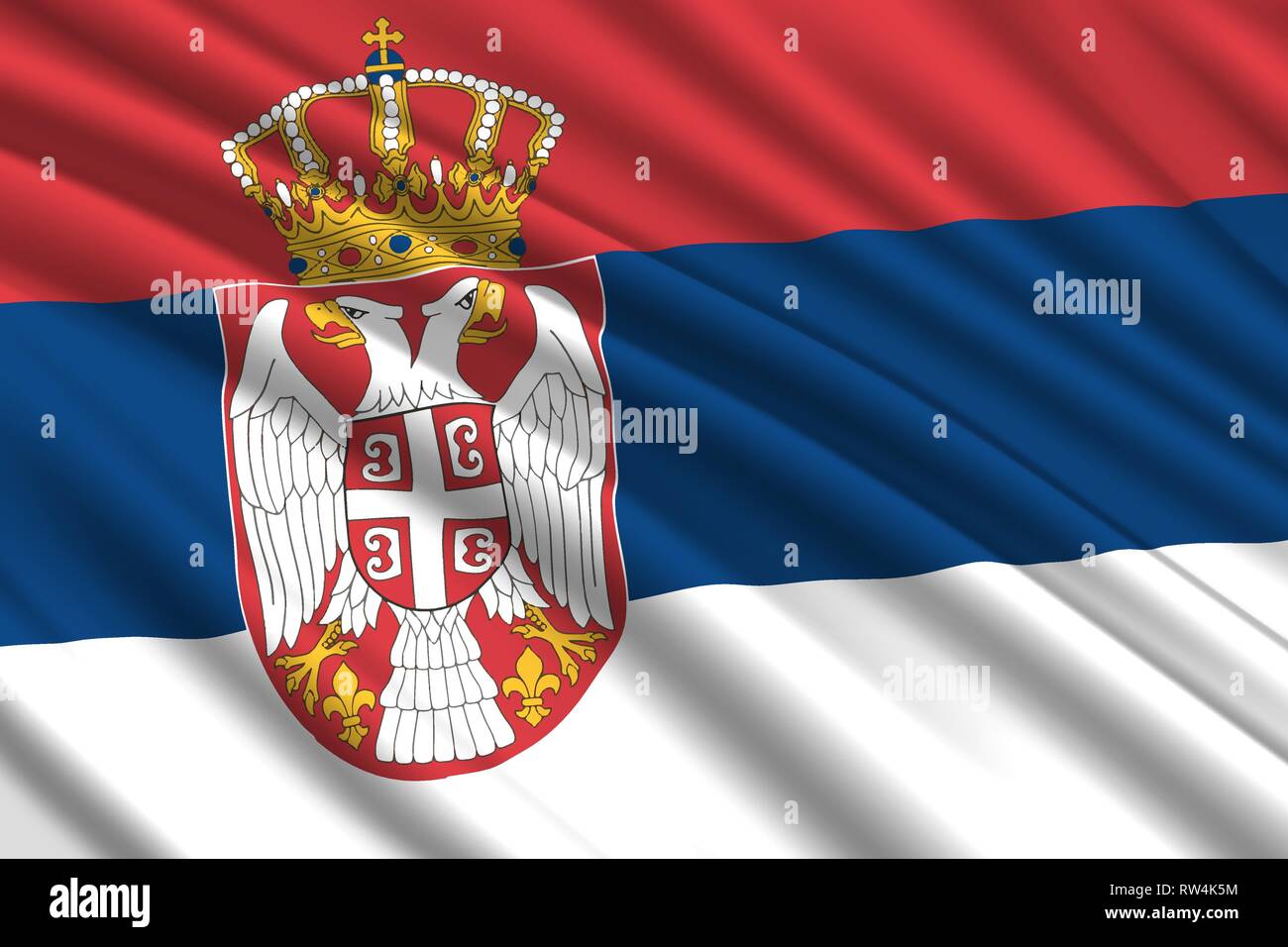 waving flag of Serbia. Vector illustration Stock Vector Image & Art - Alamy