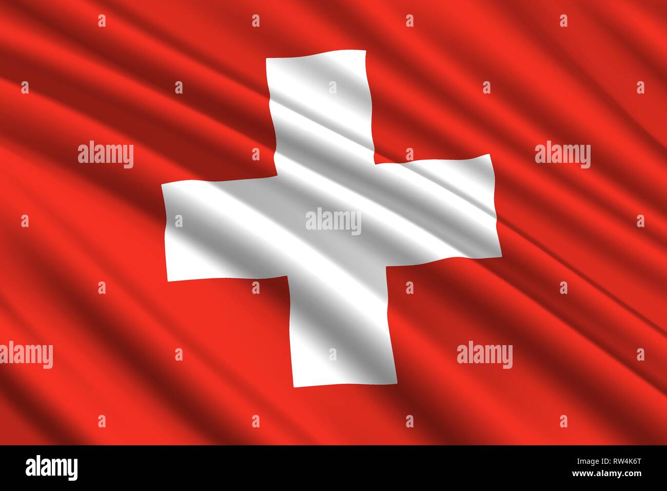 waving flag of Switzerland. Vector illustration Stock Vector Image ...