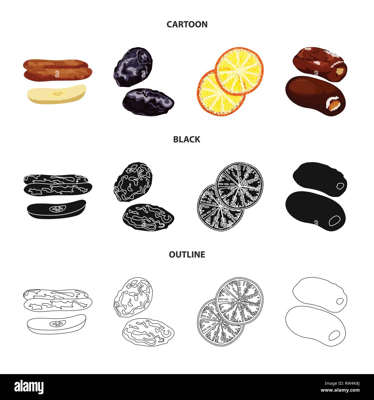 Vector illustration of food and raw icon. Collection of food and nature ...
