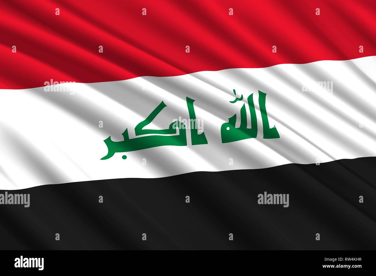 waving flag of Iraq. Vector illustration Stock Vector Image & Art - Alamy