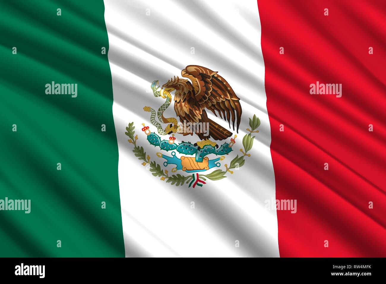 waving flag of Mexico. Vector illustration Stock Vector Image & Art - Alamy