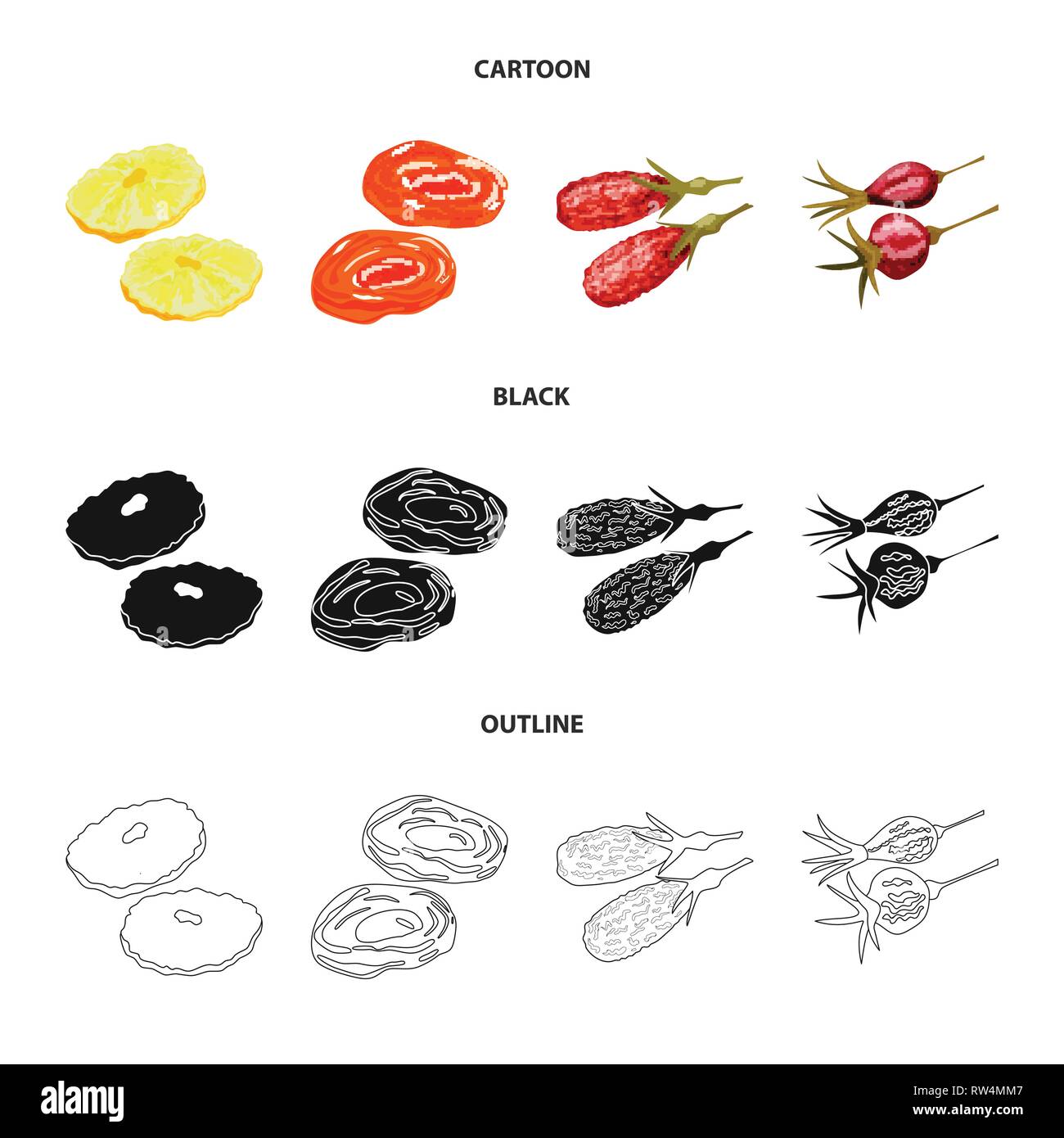 Vector design of food and raw symbol. Set of food and nature vector ...