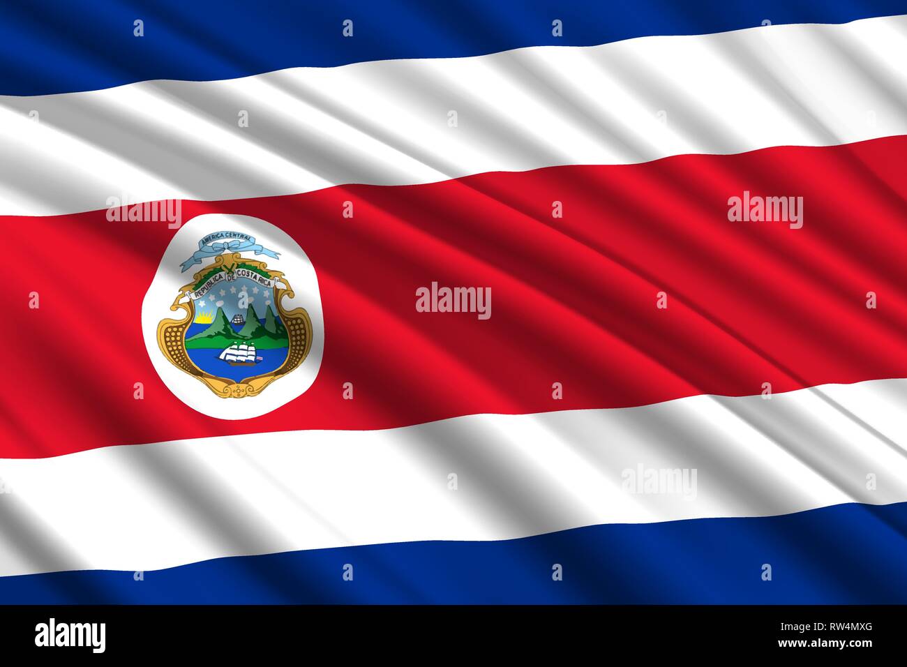 waving flag of Costa Rica. Vector illustration Stock Vector Image & Art ...