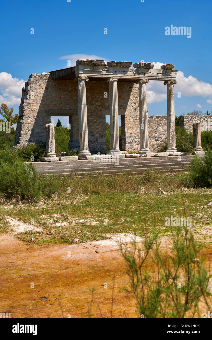 The Roman Ionic Stoa forms a colonnade 99 m long & 9 m high at the beginning of the Sacred Way ...