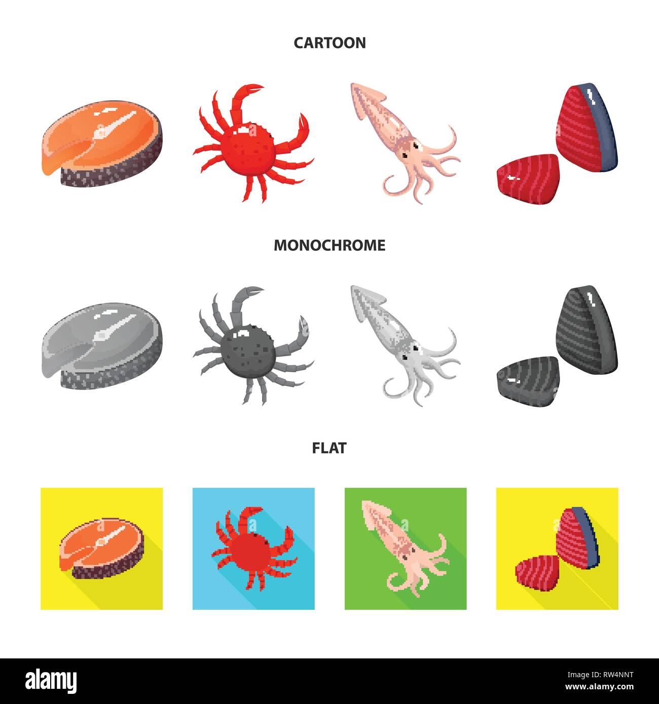 salmon,crab,octopus,fish,shell,squid,trout,red,tentacle,kitchen ...