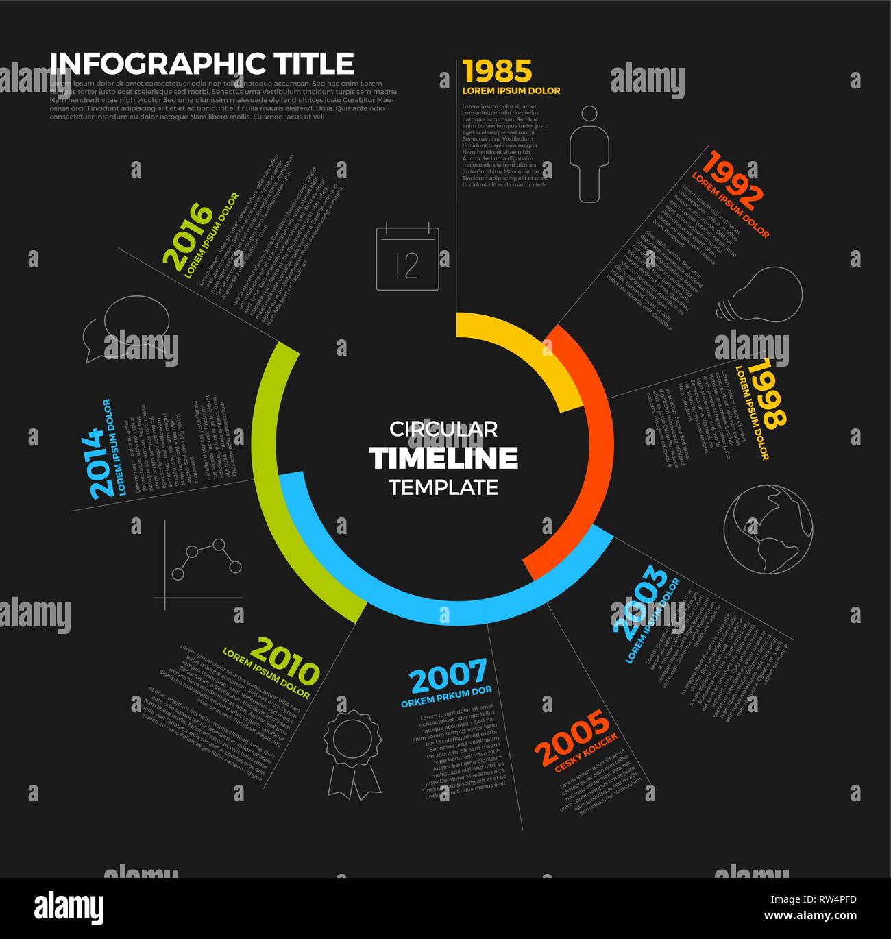 Vector Infographic circular timeline report template with the biggest ...
