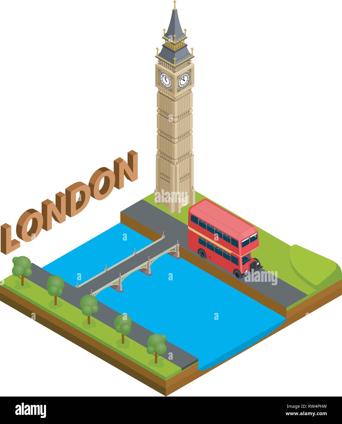 London landmark illustration hi-res stock photography and images - Alamy